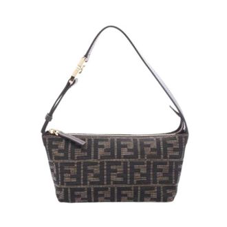 Fendi Pre-owned Vanity Pouch Small Canvas Leather Handbag - - Pre-owned - Damen - Braun - ONE SIZE
