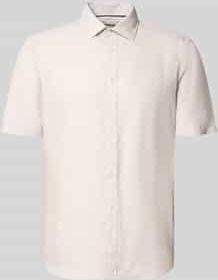 Jake*s Slim Fit Freizeithemd aus Leinen-Mix