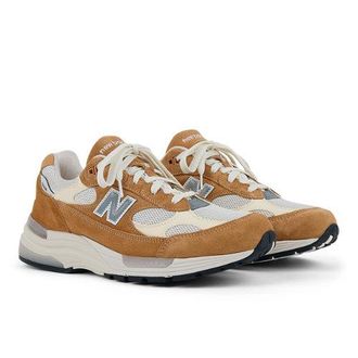 New Balance Unisexe Made in USA 992 en Marron/Beige, Suède/Mesh, Taille 37.5 Large
