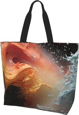 Generic Collision De Liquides Sac Fourre-Tout Pliable Tote Bag R&eacute;utilisable Sac Courses Pour Quotidienne Voyage Gym