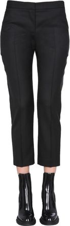 Alexander McQueen Wool Cropped Trousers - Black