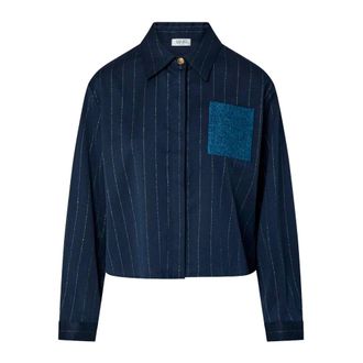 Liu Jo Gestreiftes Hemd mit Tasche - - Jackets - Damen - Blau - M