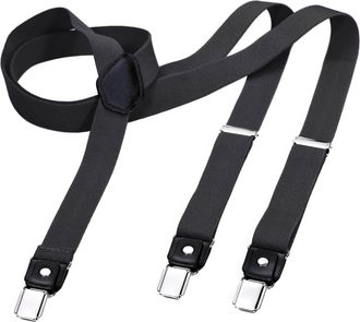 DonDon Hosentr&auml;ger Herren grau schmal 2,5 cm - Extra starke Clips f&uuml;r Anzug - Hosentr&auml;ger Herren extra stark - Ideal f&uuml;r M&auml;nner oder Damen Rockabilly Suspend