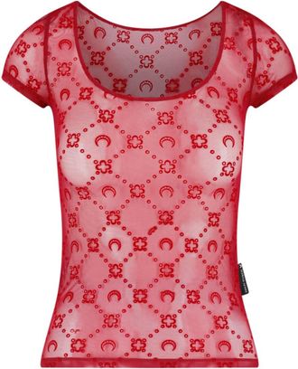 Marine Serre Mesh T-Shirt Moonogram