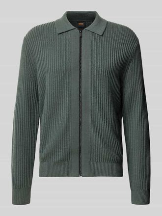 Boss Orange by Hugo Boss Strickjacke aus Schurwolle mit Rei&szlig;verschluss