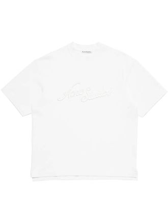 Acne Studios T-Shirt mit Logo-Stickerei - Wei&szlig;
