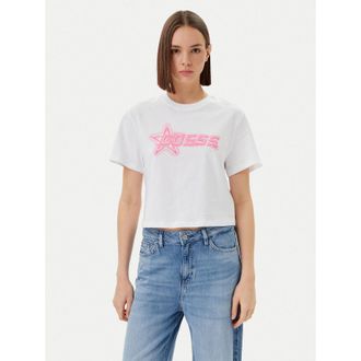 Guess T-Shirt V5GI12 K9RM1 Wei&szlig; Boxy Fit
