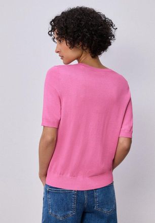 Street One Kurzarmpullover in Strick-Optik und mit Rundhals