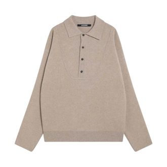 Jacquemus Homme, Pulls, Beige, Taille: L Maglia Serafino