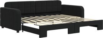 vidaXL Vidaxl Divano Letto Con Letto Estraibile Nero 90x190 Cm In Velluto