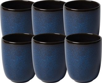 like. by Villeroy & Boch Lave bleu Becher ohne Henkel Set 0,4 l Set6