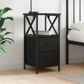 vidaXL Table de chevet noir 34x35,5x70 cm bois ding&eacute;nierie