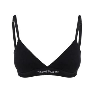Tom Ford Femme, Sous-v&ecirc;tements, Noir, Taille: 36 FR Haut Logo Col V &Eacute;lastique