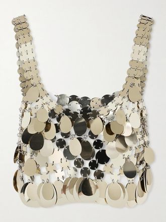 Paco Rabanne Haut Raccourci En Cotte De Mailles - Dor&eacute;