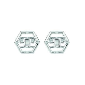 Philipp Plein Manschettenkn&ouml;pfe - Cufflinks Plein Icon - Gr. unisize - in Silber - f&uuml;r Damen
