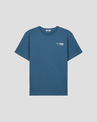 Jott T-shirt col rond mixte imprim&eacute; Bleu jeans Kood - Taille XL