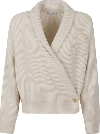 Brunello Cucinelli M12724306 Strickjacke - - Knitwear - Damen - Beige - S