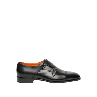 Santoni Double Buckle Loafer - - Shoes - Herren - Schwarzk - 41 1/2 EU