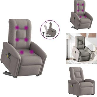vidaXL Massagesessel mit Aufstehhilfe Taupe Stoff - Massagesessel Mit Aufstehhilfe - Massagesessel - Relaxsessel - Sessel