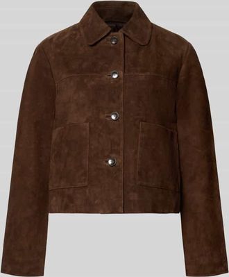 Christian Berg Lederjacke aus Ziegenvelours mit Eingrifftaschen