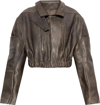 Rick Owens Kurze Lederjacke - - Jackets - Damen - Braun - S