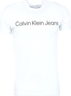 Calvin Klein Jeans Calvin Klein T-Shirt Manches Courtes Homme Core Institutional Logo Slim Tee Col Ras-du-Cou, Blanc (Bright White), XL