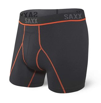 SAXX Underwear Co. Saxx Underwear Herren Kinetic HD Boxer Brief, Black-Vermillion, XL