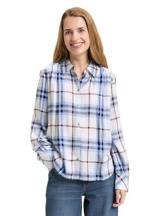 Tom Tailor 1051661 Blouse, 40420-Off White Blue Big Check, 44 Femmes