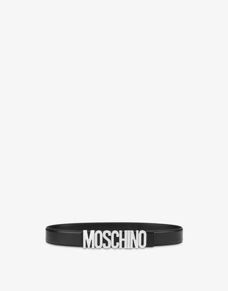 Moschino Ledergürtel mit Logo - Schwarz