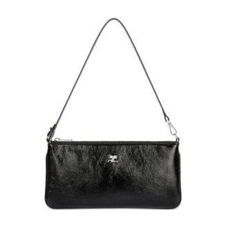 Courr&egrave;ges AC Naplack Zipped Pouch - - Bags - Damen - Schwarzk - ONE SIZE