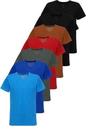 Tazzio T-Shirt E107 (Packung, 7-tlg., 7er-Pack) Herren Basic V-Ausschnitt