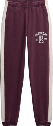 Superdry Damen Athletic Essentials Vintage-Jogginghosen mit Seitenstreifen Portweinrot 42