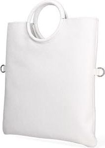Gave Lux Sac &agrave; main pour femme en cuir v&eacute;ritable Made in Italy 29x30x1 cm GLX228105023FBG, Blanc, Taille unique