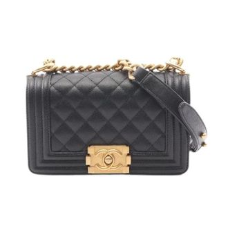 Chanel Sac bandouli&egrave;re Chanel Pre-owned Boy Small en cuir grain&eacute; - Femme - Pre-owned - Noir - Taille: ONE Size