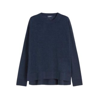 Max Mara Femme, Sweatshirts et sweats &agrave; capuche, Bleu, Taille: 40 FR Jersey de fil lin