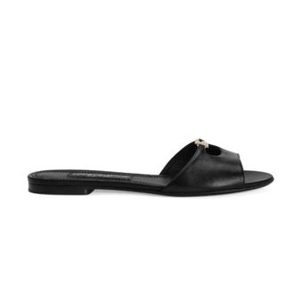 Dolce & Gabbana Femme, Chaussures, Noir, Taille: 39 1/2 EU Bianca 2.0 Flat Slippers