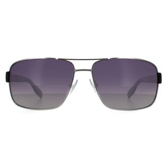 HUGO BOSS Wrap Herren Ruthenium grau Gradient polarisierte Sonnenbrille