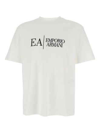 Emporio Armani T-Shirt mit Logo-Stickerei - Wei&szlig;