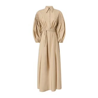 Pinko Pinko, Femme, Robes, Beige, Taille: 32 FR Longue Robe Chemise avec Ceinture