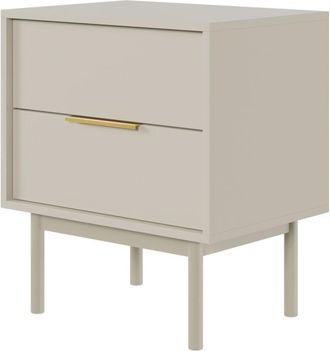 Selsey Selsey VIVIARO - Table de chevet - 54 cm - avec deux tiroirs - taupe (gris-beige)