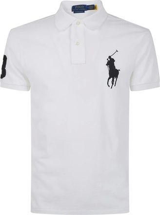 Polo Ralph Lauren Homme, Tops, Blanc, Taille: XL Polo &agrave; Manches Courtes en Maille avec Grand Logo