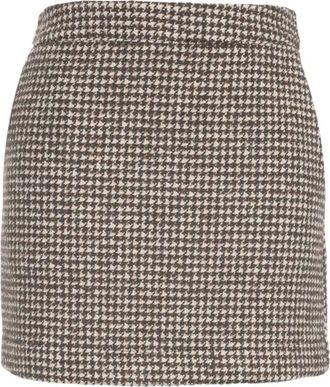 Kaos Kaos, Femme, Jupes, Brun, Taille: 38 FR Mini-jupe avec motif graphique fin