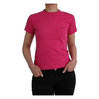 Balenciaga Kurz&auml;rmeliges T-Shirt mit Rundhalsausschnitt - - Tops - Damen - Rosa - M