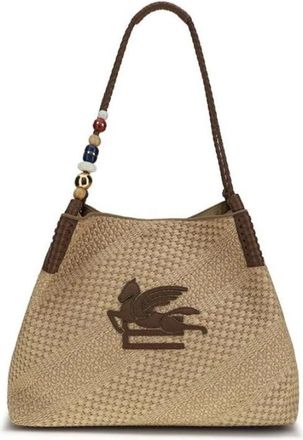 Etro Femme, Sacs, Beige, Taille: ONE Size Sac bandouli&egrave;re en raphia avec finition textur&eacute;e