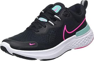 Nike Femme React Miler 2 Sneaker, Black/Pink Prime-Washed Teal-White, 40 EU