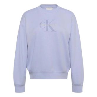 Calvin Klein Jeans Monologo French Terry Sweatshirt - - Sweatshirts & Hoodies - Damen - Lila - L