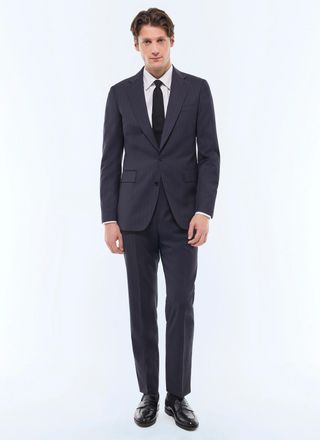 Fursac Costume ajusté en twill de laine rayé - Taille 46 - Homme