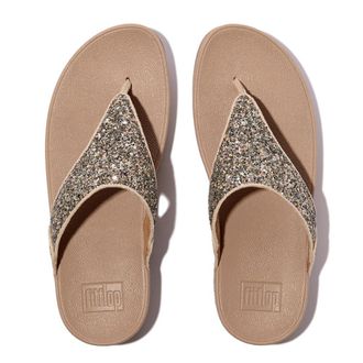FitFlop Damen Lulu Multi-Tonal Glitter Toe-Post Sandale, Klassischer Beige-Mix, 36 EU