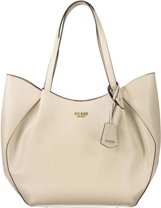 Guess Femme, Sacs, Beige, Taille: ONE Size Sac &agrave; main beige en poly&eacute;thyl&egrave;ne pour femme