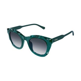 Chloé Femme, Accessoires, Vert, Taille: 50 MM Lunettes de soleil rondes